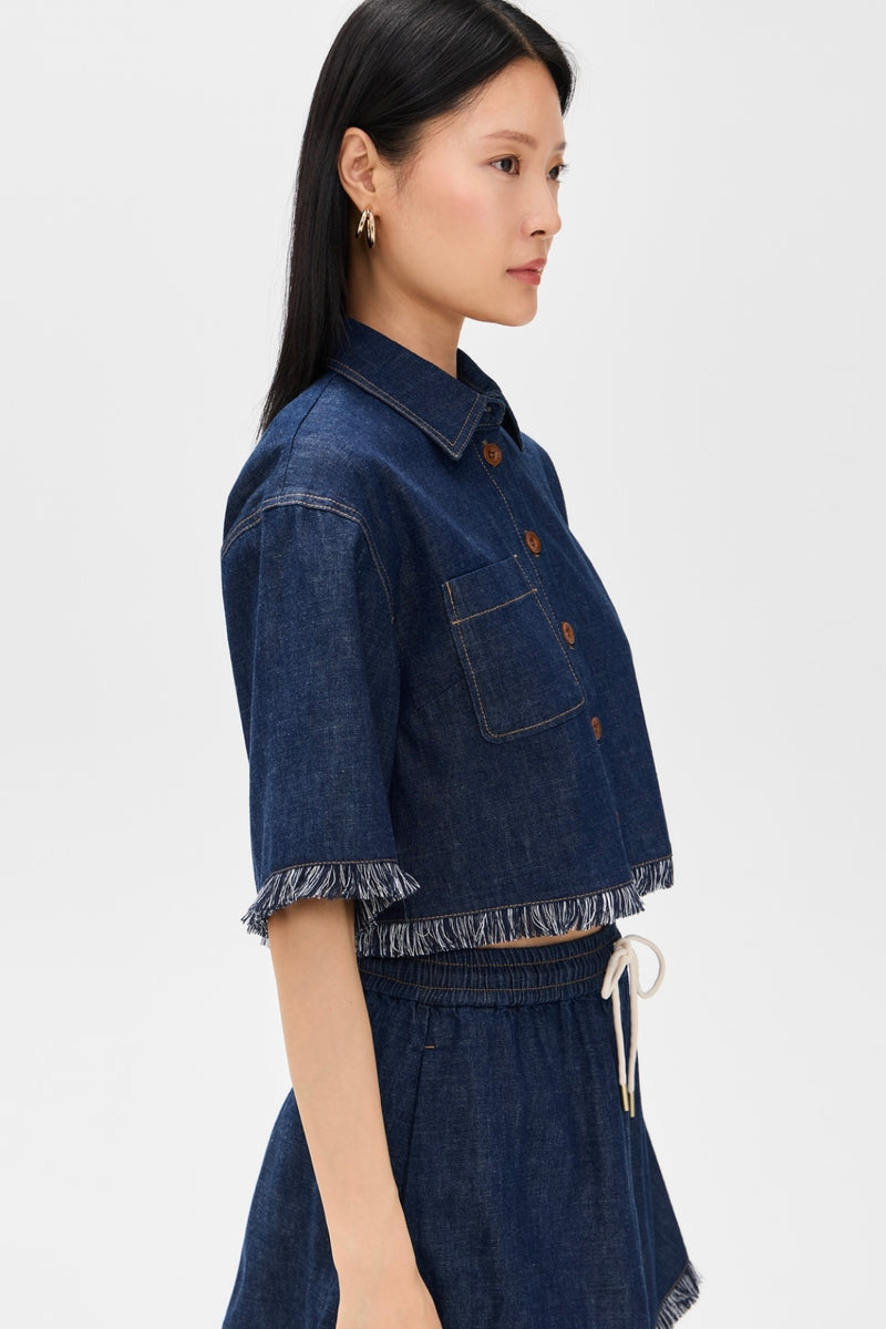 RHIANNON Fringe Denim Shirt – Kiki Risa Clothing