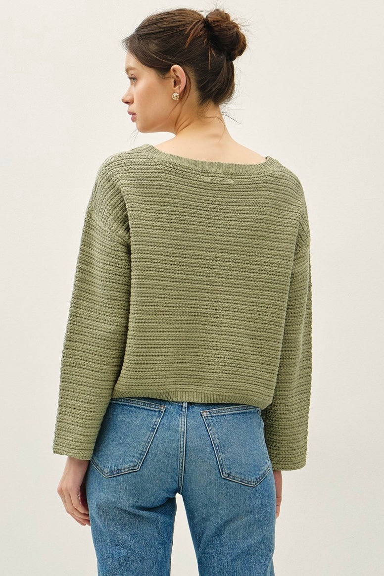 Boat Neck Sweater Sage – Kiki Risa Clothing